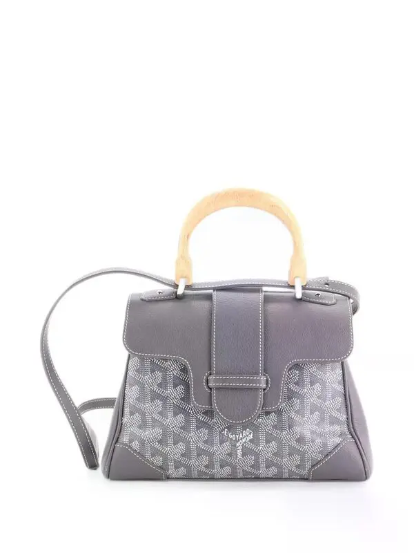 Goyard Saigon Top Handle Bag Coated Canvas With Leather Mini Shoulder Bag
