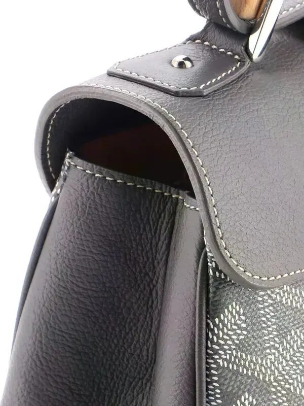 Goyard Saigon Top Handle Bag In Coated Canvas And Leather - Grey