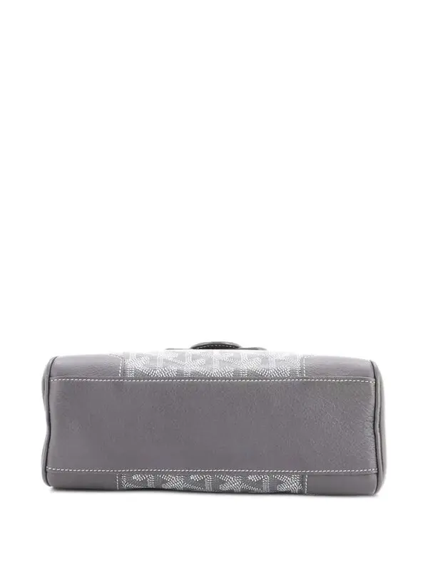 Goyard Saigon Top Handle Bag In Coated Canvas And Leather - Grey