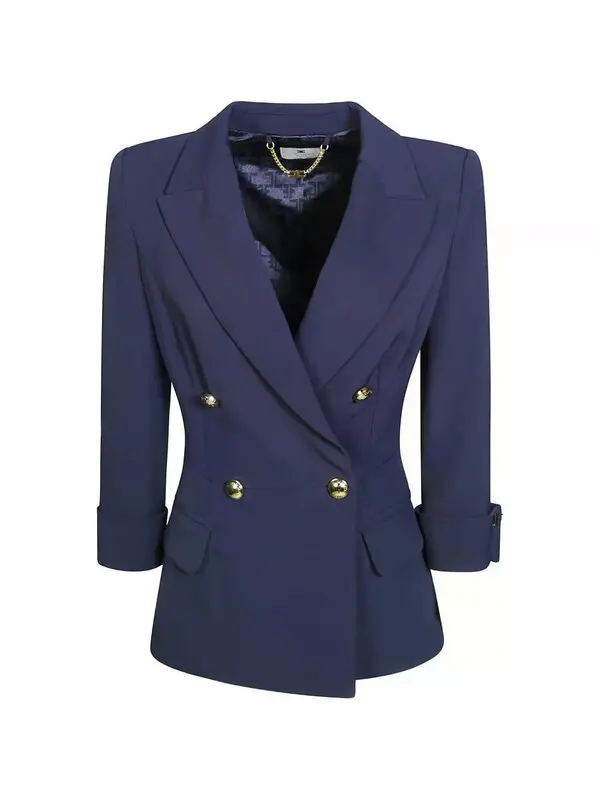 Elisabetta Franchi Double-breasted Pleated-back Jacket