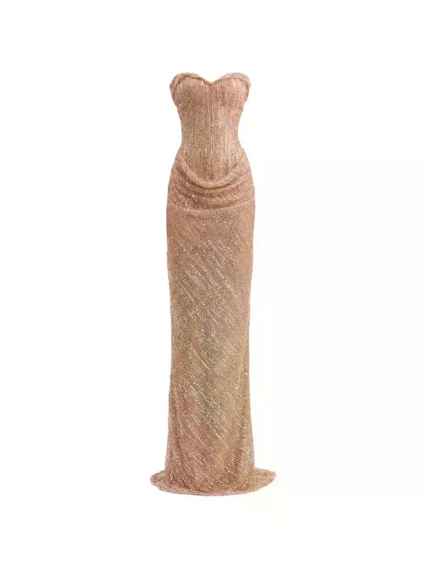 GEMY MAALOUF Beaded Sweetheart-neckline Gown