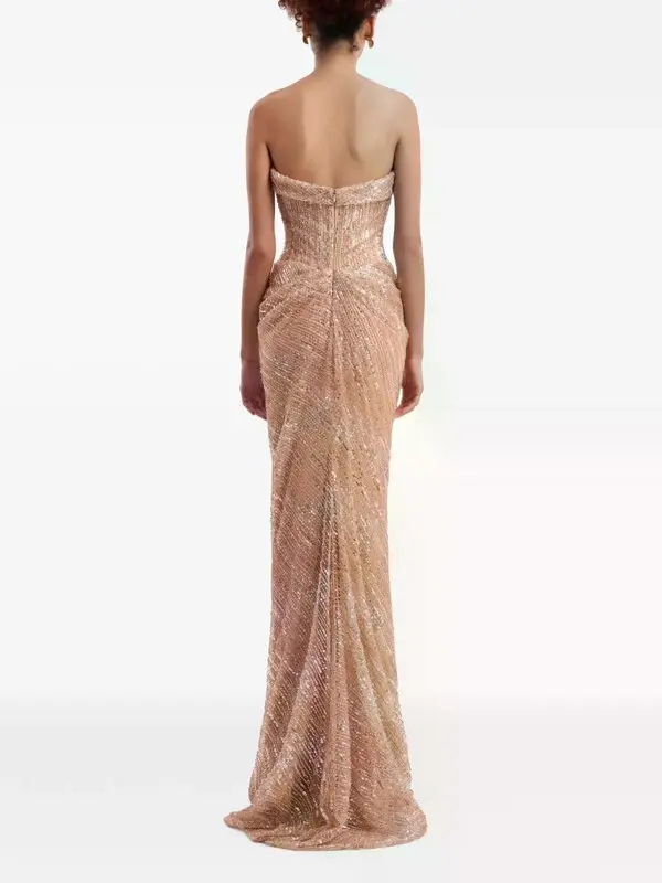GEMY MAALOUF Beaded Sweetheart-neckline Gown