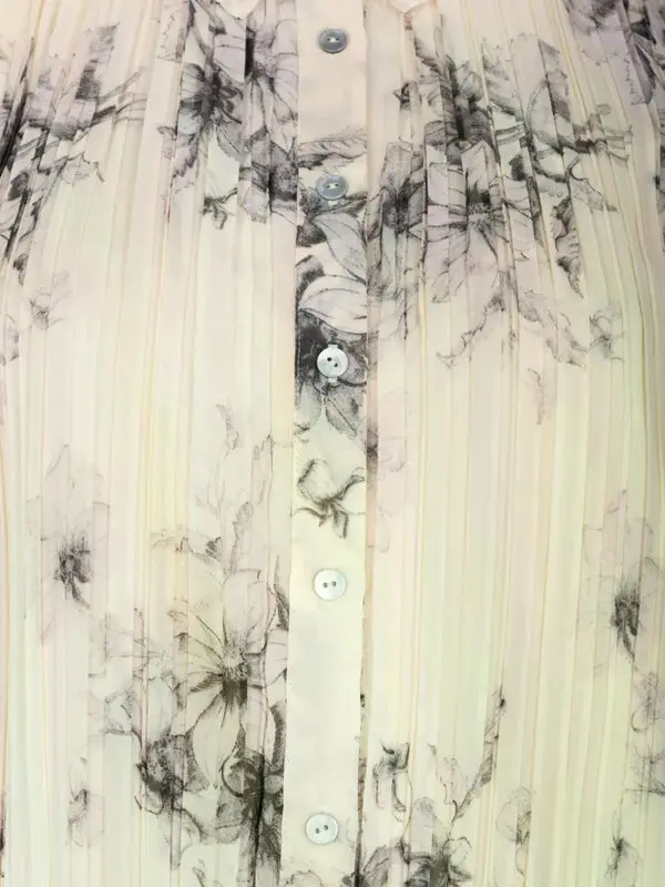 Cinq À Sept Delaine Floral-print Plissé-effect Blouse