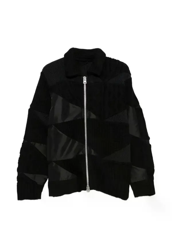 Sacai Patchwork Cable-knit Cardigan