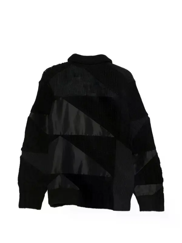 Sacai Patchwork Cable-knit Cardigan