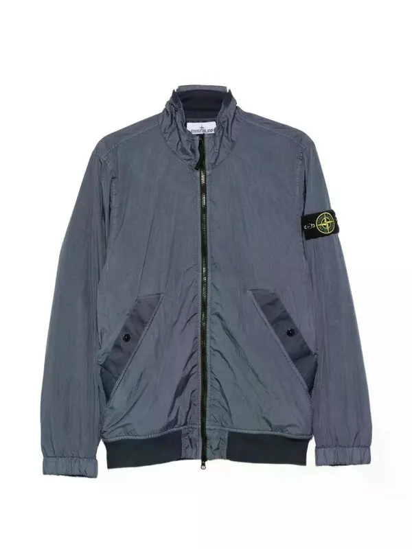 Stone Island Logo-patch Zip-up Jacket - Blue