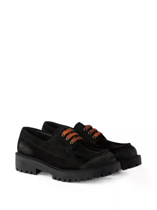 Prada Waxed Suede Lace-up Shoes