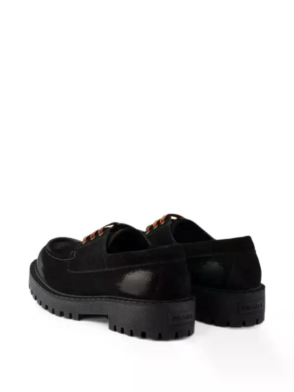 Prada Waxed Suede Lace-up Shoes