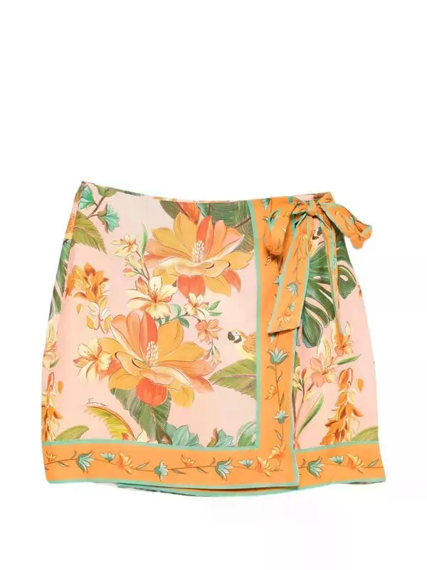 Farm Rio Multicolor Birds Mini Skirt