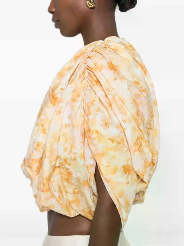 Magda Butrym Floral-print Puff-sleeve Blouse