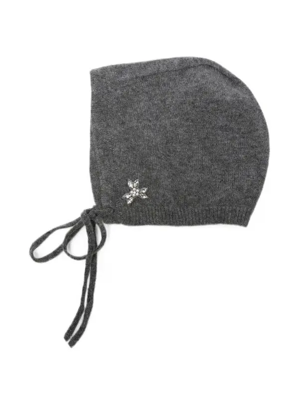 Simone Rocha Embellished Cashmere Bonnet - Grey