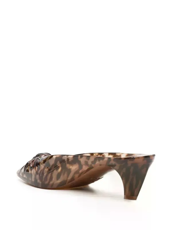 Chloé Jelly Leopard-print Knotted Mules - Brown