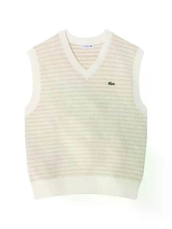 Lacoste Logo Patch V-neck Vest