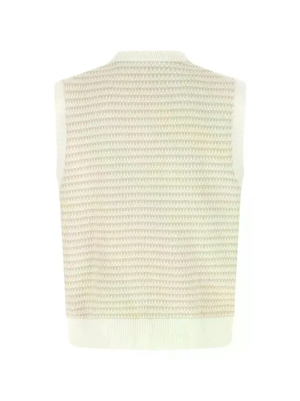 Lacoste Logo Patch V-neck Vest - Neutrals