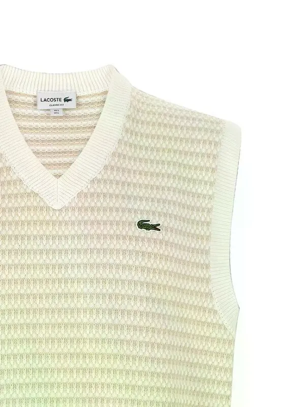Lacoste Logo Patch V-neck Vest - Neutrals