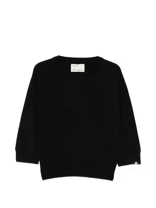 Extreme Cashmere Pearl V-neck Sweater - Black