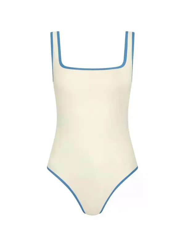Bondi Born Mckenna Contrast-trim Swimsuit - Neutrals