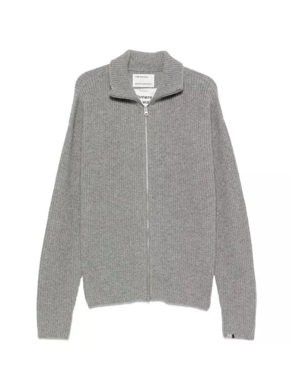 Extreme Cashmere Xtra Yours Ribbed-knit Zip-up Cardigan - Grey