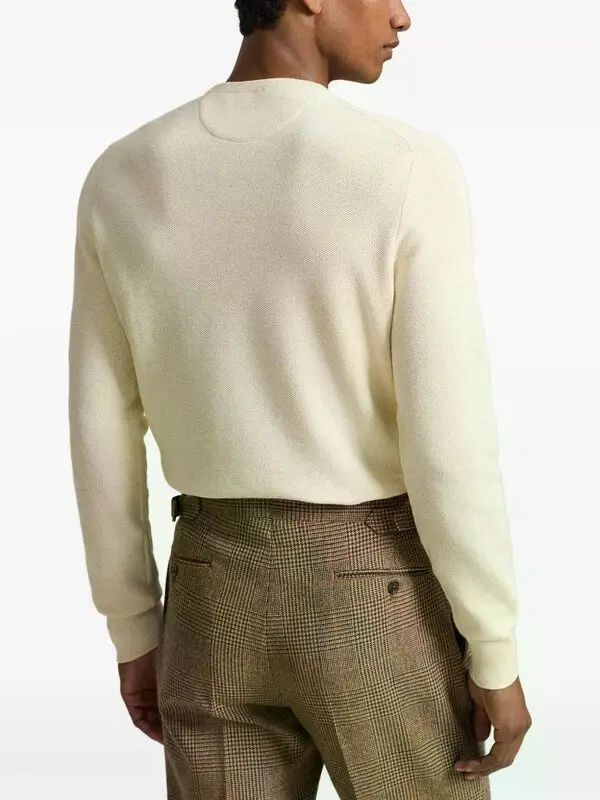 Polo Ralph Lauren Mesh-knit Crewneck Sweater With Embroidered Pony
