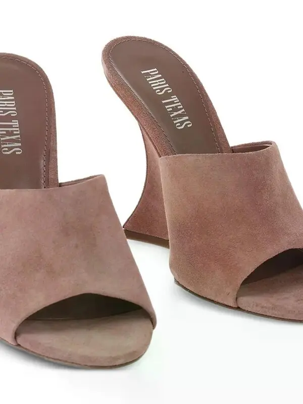 Paris Texas Nina Wedge Mules In Suede - Pink