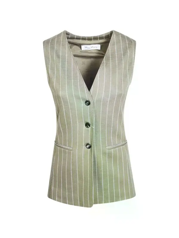 Max Mara Pinstripe-pattern V-neck Waistcoat