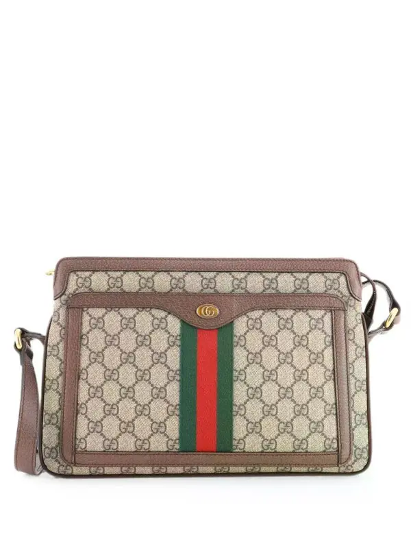 Gucci Ophidia Zip Gg Coated Canvas Medium Shoulder Bag - Brown