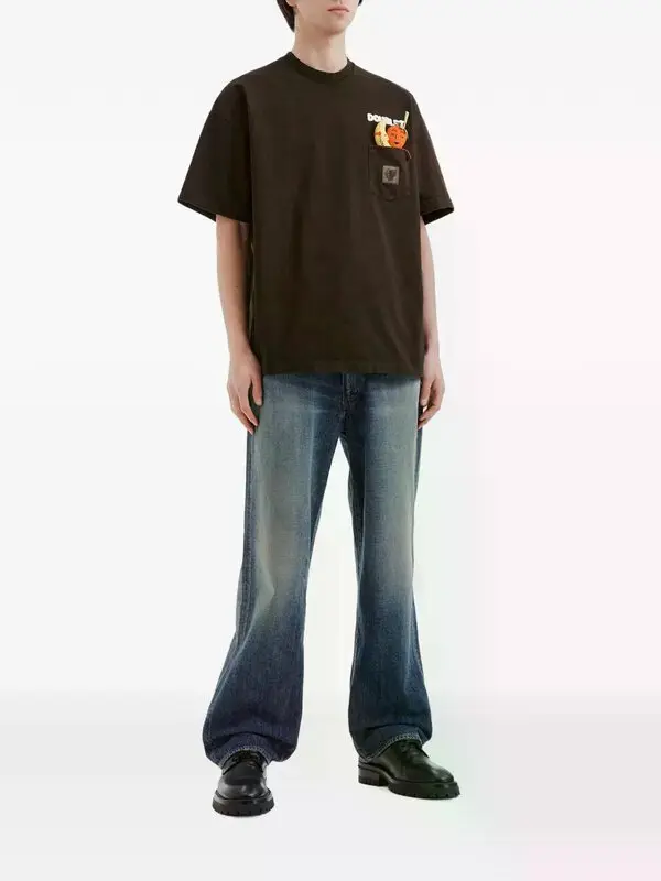 DOUBLET Character-patch Chest-pocket T-shirt