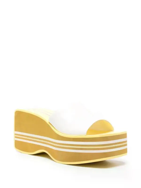 Chloé Open Toe Wedge Mules - White