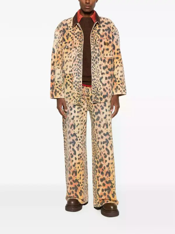 R13 Leopard Print Wide-leg Trousers - Neutrals