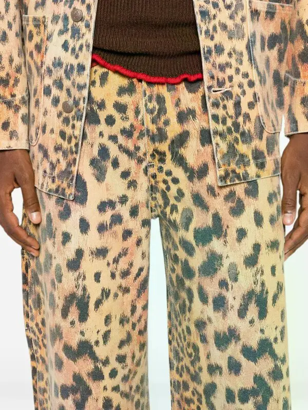 R13 Leopard Print Wide-leg Trousers - Neutrals