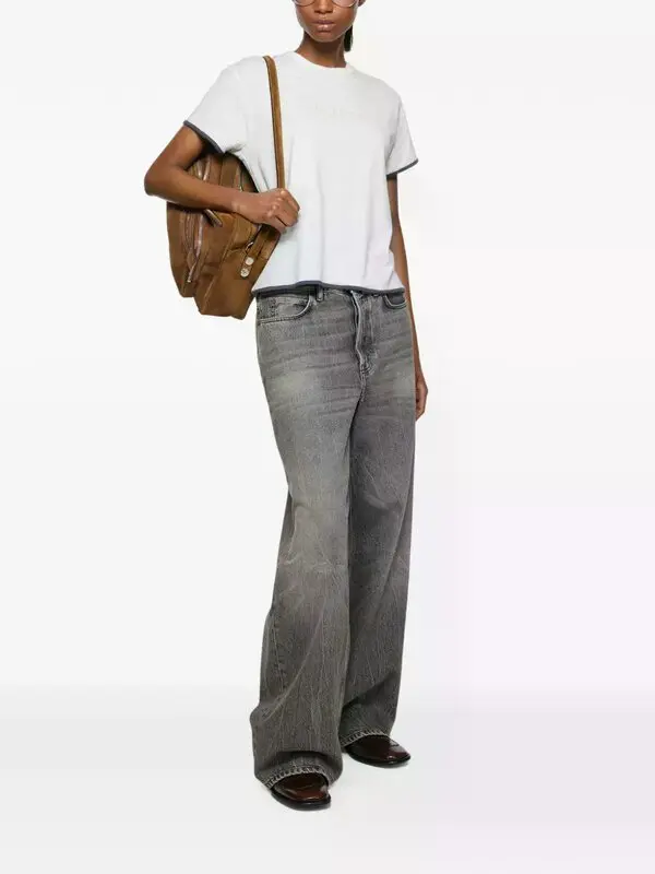 Acne Studios Logo-embroidered Contrast-trim T-shirt