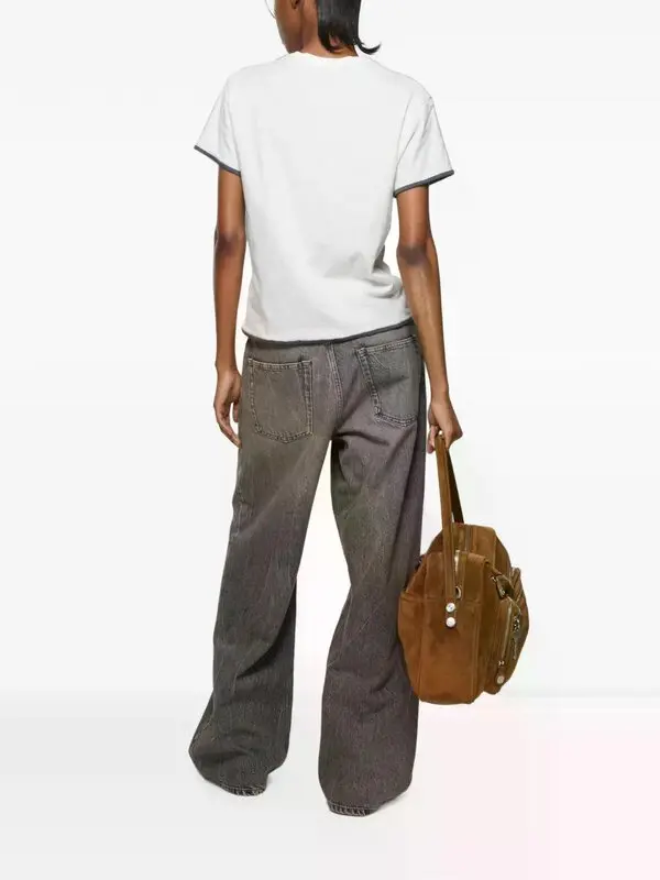 Acne Studios Logo-embroidered Contrast-trim T-shirt