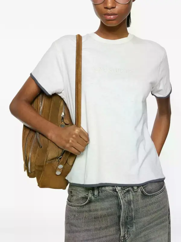Acne Studios Logo-embroidered Contrast-trim T-shirt
