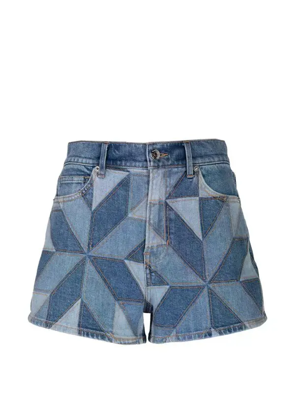 Veronica Beard Elijah Patchwork Denim Shorts