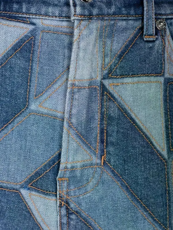 Veronica Beard Elijah Patchwork Denim Shorts