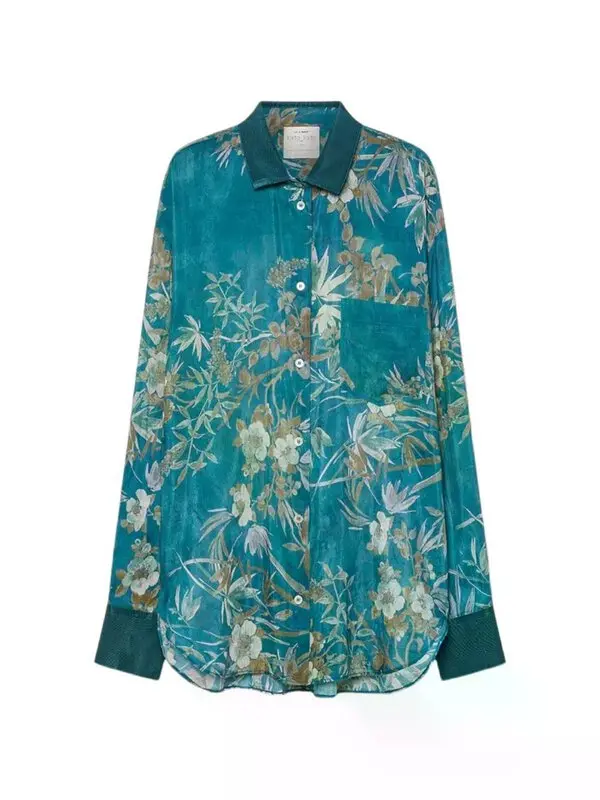 FORTE_FORTE Floral Print Silk Shirt