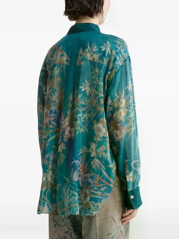 FORTE_FORTE Floral Print Silk Shirt