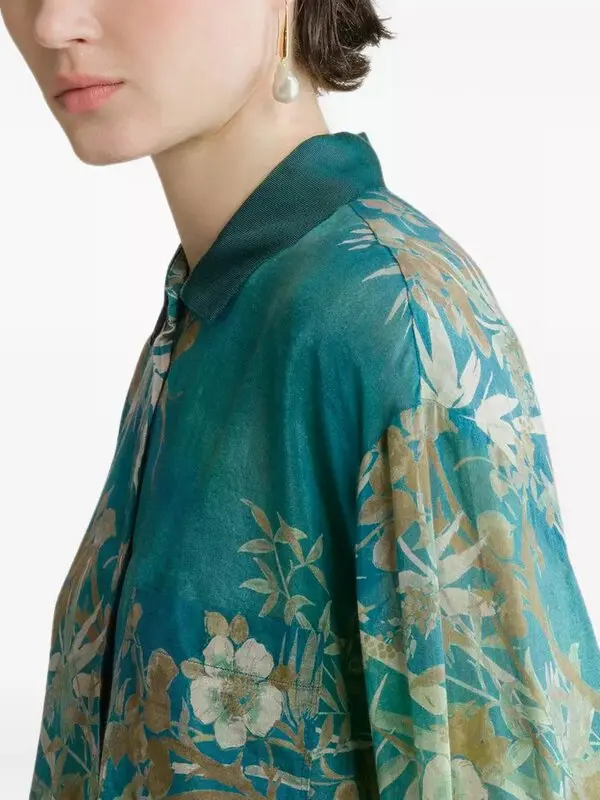 FORTE_FORTE Floral Print Silk Shirt