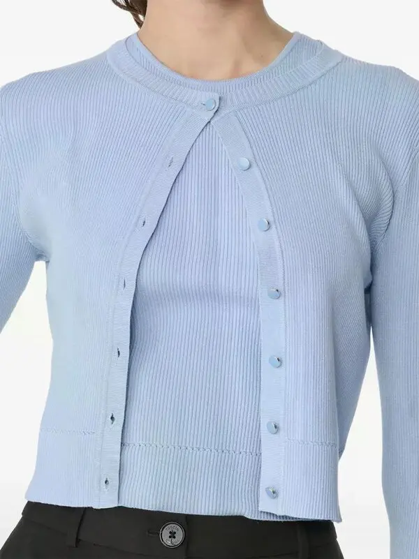 TOCCIN Zoe Classic Ribbed-knit Cropped Cardigan