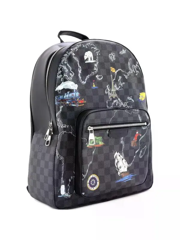 LOUIS VUITTON Josh Limited Edition Renaissance Map Damier Graphite Backpack - Black