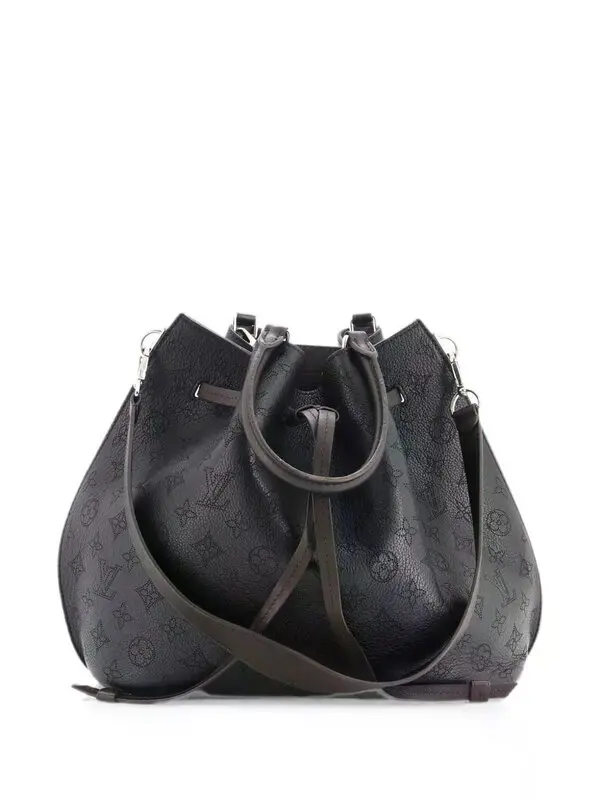 LOUIS VUITTON Girolata Handbag Mahina Leather Tote Bag - Black