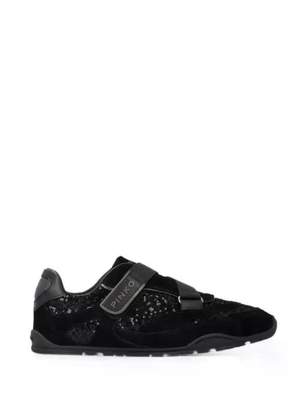 Pinko Sequin-embellished Touch-strap Sneakers