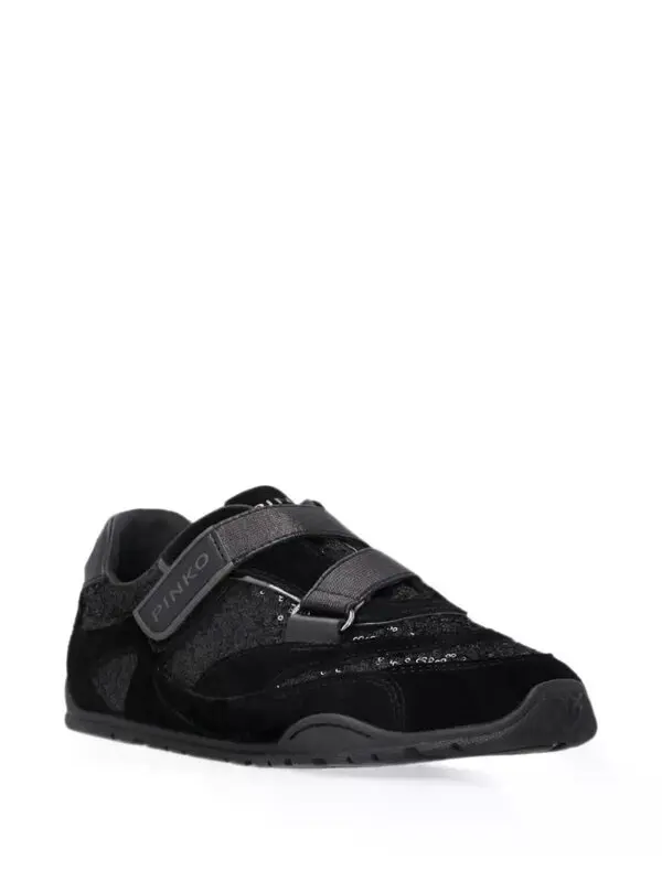 Pinko Sequin-embellished Touch-strap Sneakers