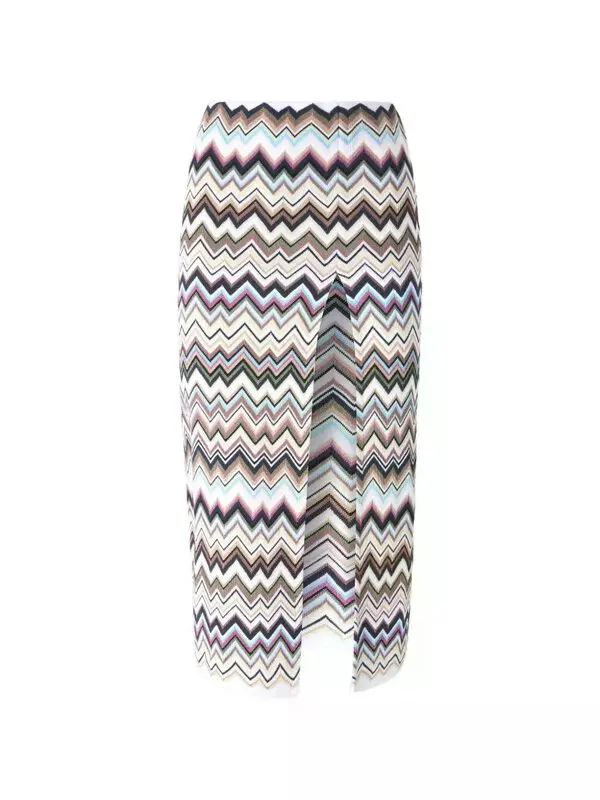 Missoni Zigzag-knit Side-slit Skirt