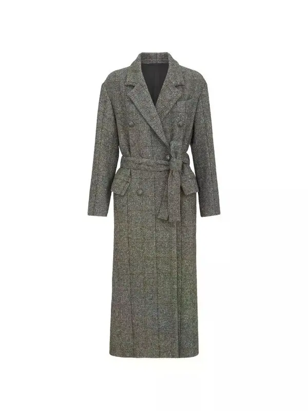 Brunello Cucinelli Check-pattern Double-breasted Coat