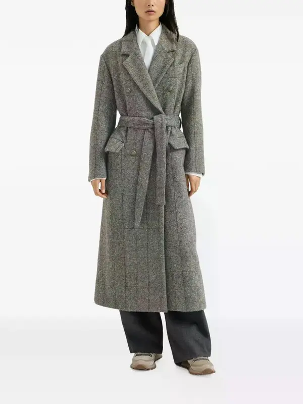 Brunello Cucinelli Check-pattern Double-breasted Coat