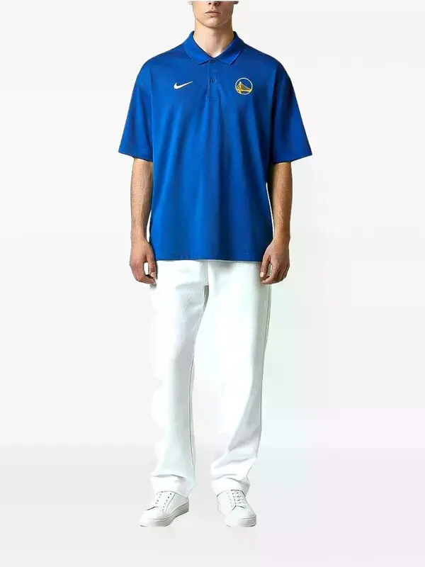 Nike X Nba Golden State Warriors Breathe Heather Polo Shirt - Blue