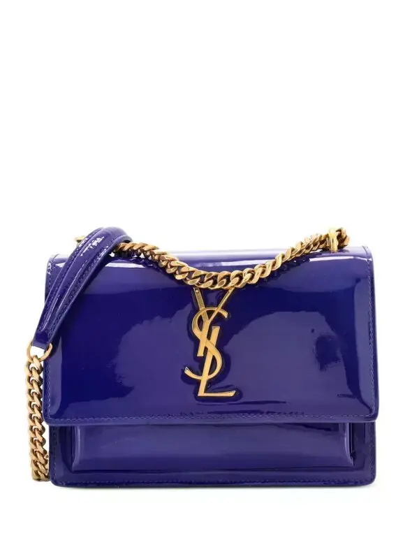Saint Laurent Patent Small Crossbody Bag - Blue