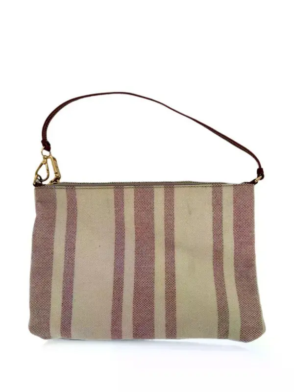 Prada Striped Triangle Logo Pouch