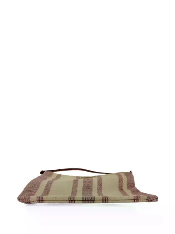 Prada Striped Triangle Logo Pouch